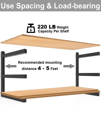 Lumber Storage Metal Rack 3level Wallmounted Organizer And Wood Rack ...