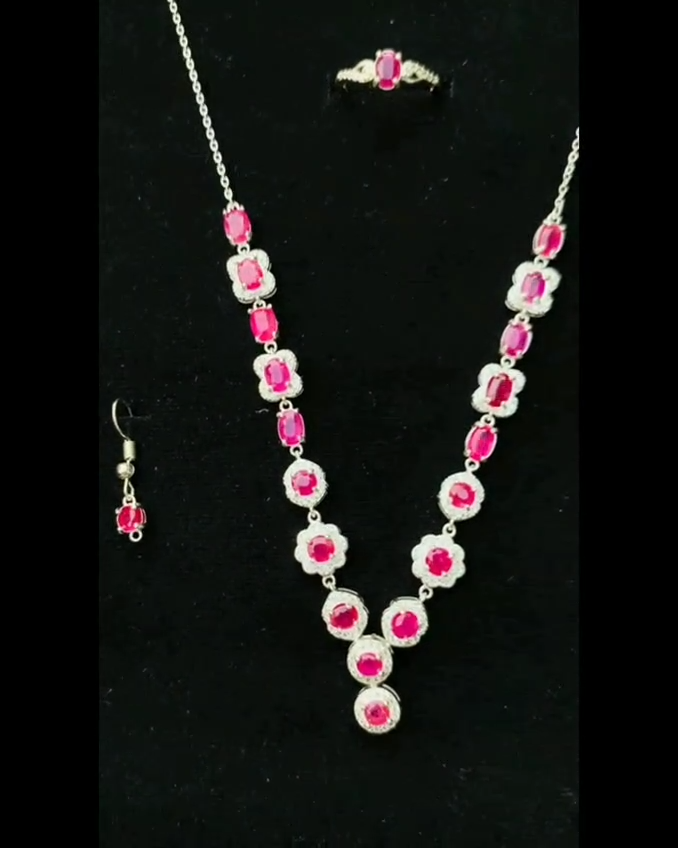 Natural Untreated Ruby Faceted Stone Jewelry Set With 925 Sterling Silver | eBay