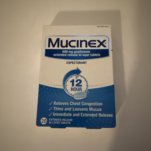 Mucinex 12-Hour Chest Congestion Expectorant Tablets - 20 Count for ...
