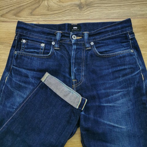 Edwin ED-45 Jeans Mens W30 L30 Blue Loose Fit Tapered Leg Denim Rainbow ...