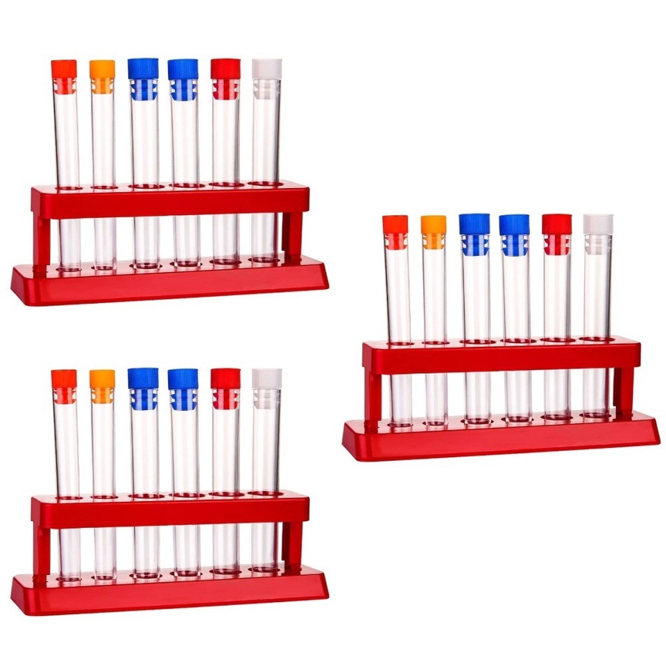 3pcs Clear Test Tubes: Practical Test Tube with Caps and 4 Big Holes ...