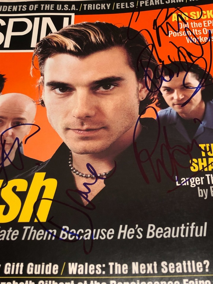 GAVIN ROSSDALE +NIGEL ROBIN DAVE BUSH SPIN SIGNED AUTOGRAPHED BAS ...