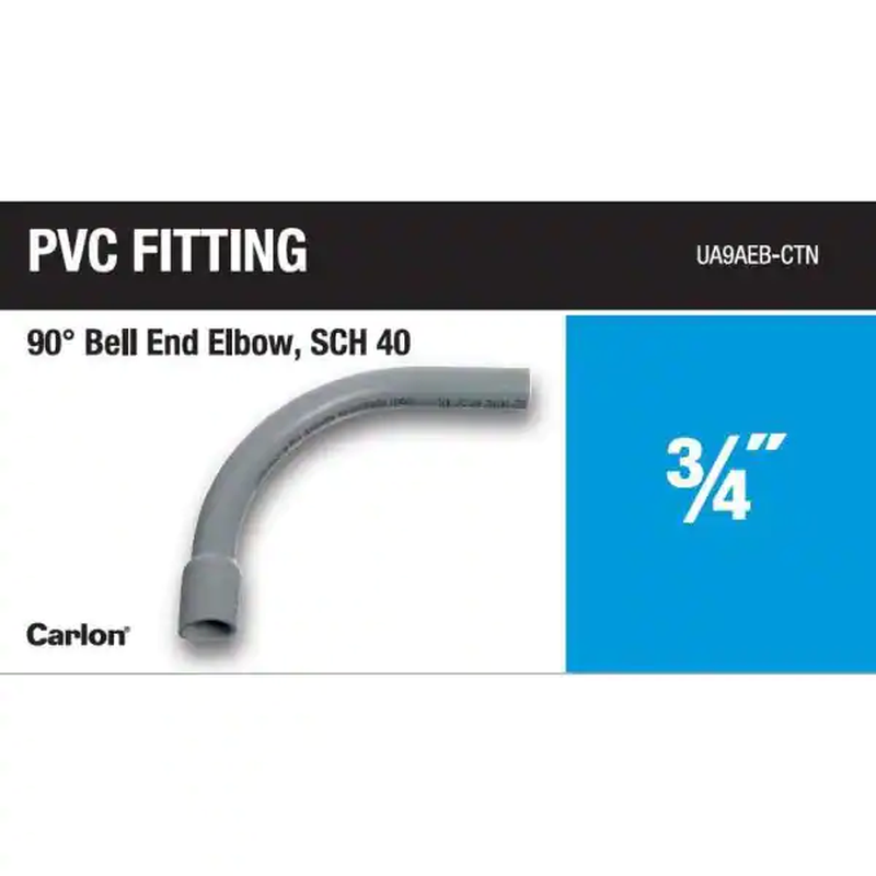 3/4 In. 90-Degree Schedule 40 PVC Belled End Standard Radius Elbow | eBay