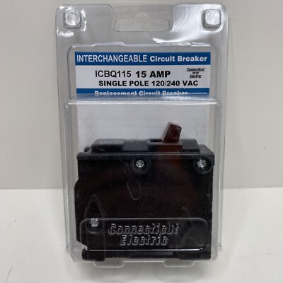 New Interchangeable 15A SP Circuit Breaker ICBQ115 CONNECTICUT Electric ...