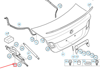 NEW BMW 3 E90 TRUNK LID RIGHT HINGE 41627210676 7210676 OEM | eBay