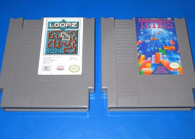 Lot of 2 Nintendo NES Puzzle Video Game Cartridges Tetris + Loopz ...