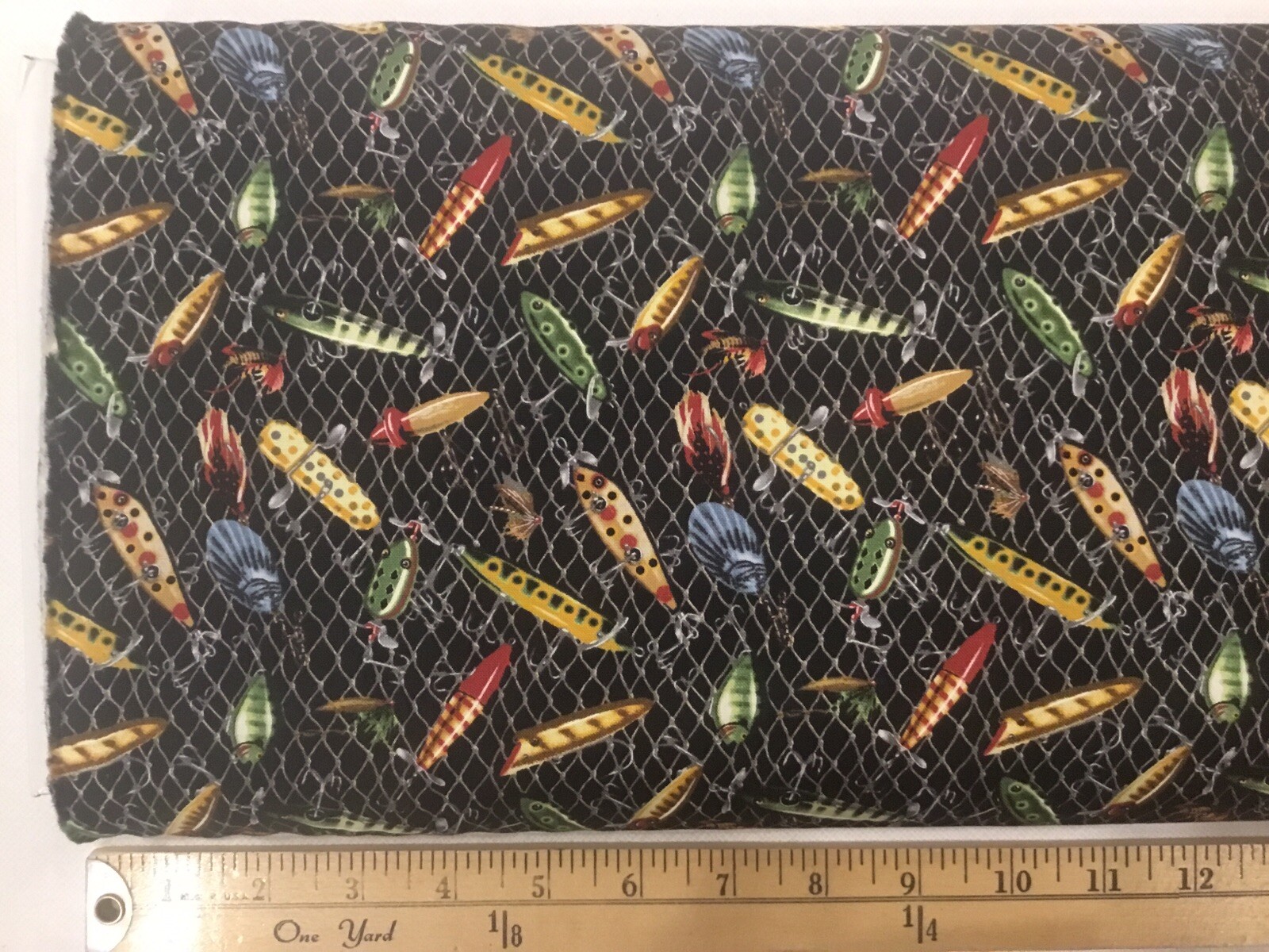 Blank Quilting Keep It Reel Fishing Lure Fabric by Jon Q. Wright | eBay