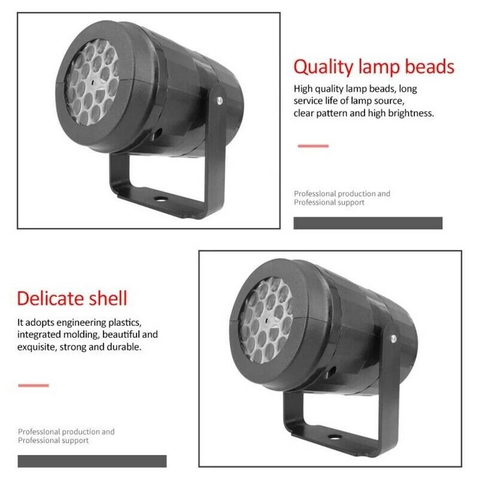 12 Patterns LED Christmas Projector Light Laser Landscape Xmas Moving ...