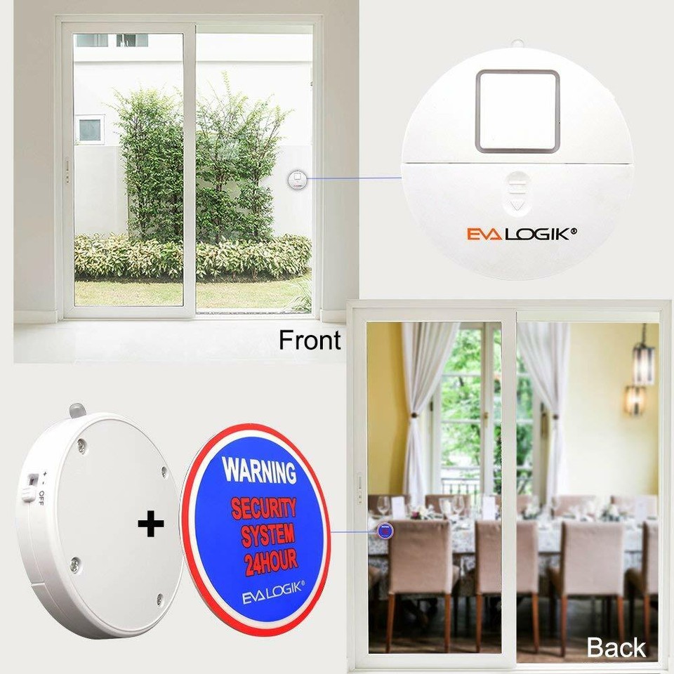 Glass/Window Break Alarm with Loud 120dB Alarm and Vibration Sensors 4/ ...