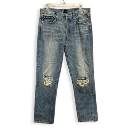 Edwin Straight Leg Denim Jeans Distressed Button Zip Fly Blue Men's US ...