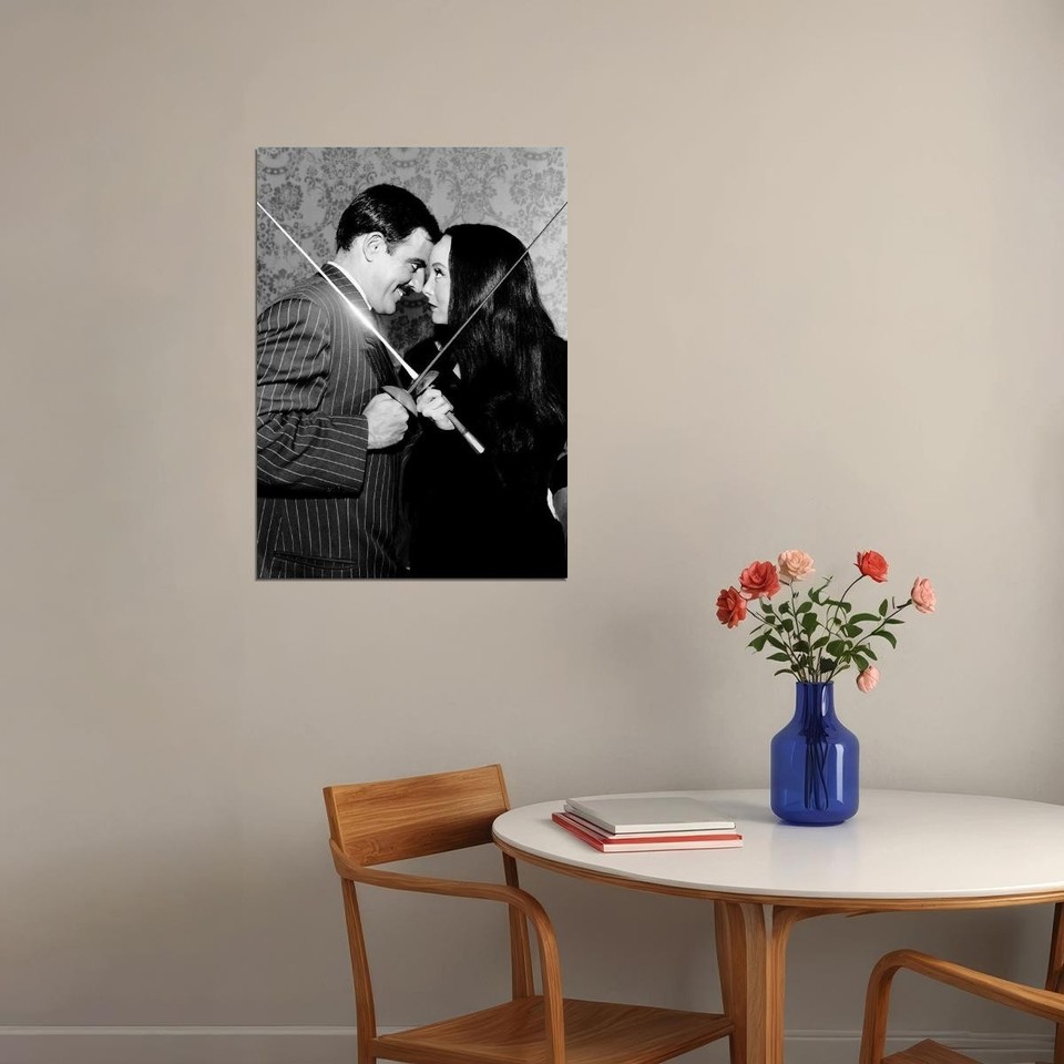380867 The Addams Family John Astin Carolyn Jones Swords WALL PRINT ...