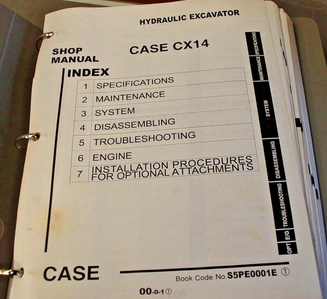 CASE CX14 Crawler Excavator Repair Shop Service Manual book KOBELCO ...