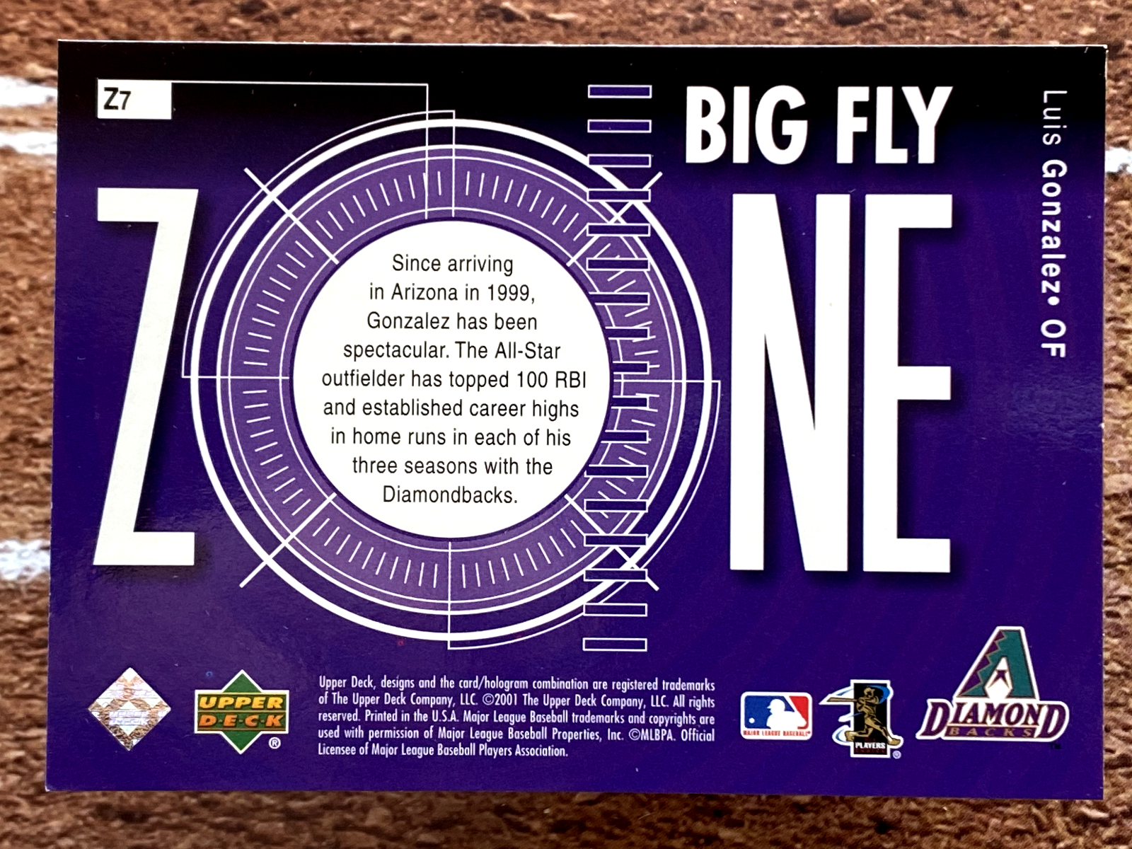 2002 Upper Deck - Big Fly Zone Luis Gonzalez #Z7 for sale online | eBay