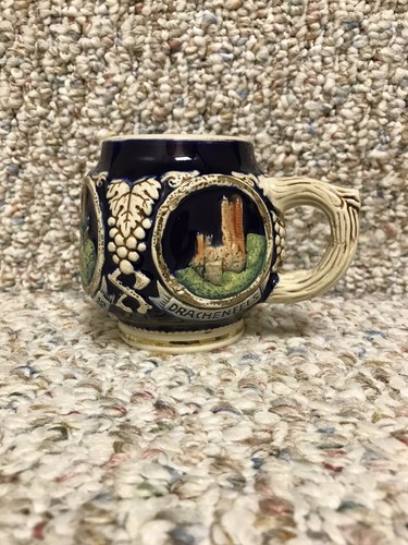 Marzi & Remy Vtg Blue German Beer Punch Mug Raised Landmark Pictures ...