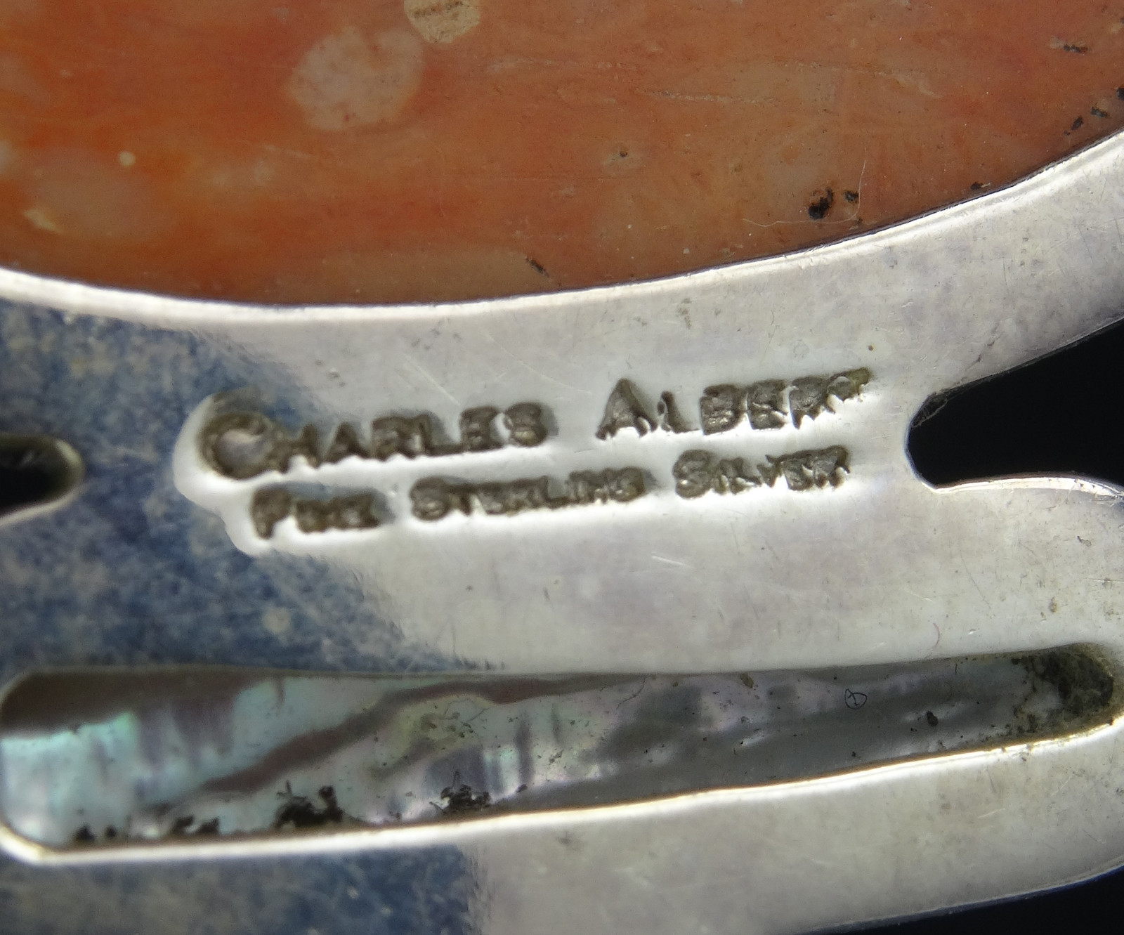 MASSIVE SIGNED CHARLES ALBERT CITRINE, JASPER, MOTHER of PEARL STERLING ...