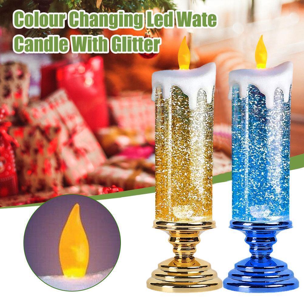 LED Candle Swirling Waterproof Glitter Flameless Home Party Christmas ...