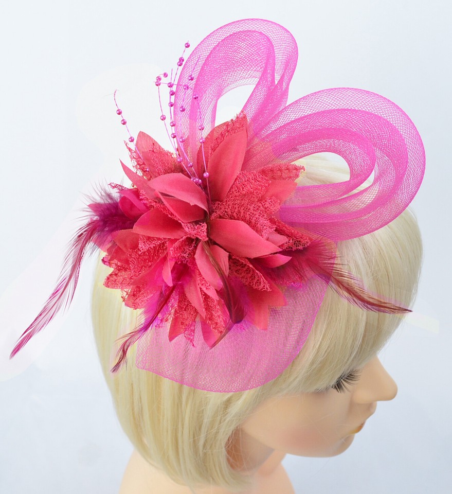 Spring Race Racing Party Melbourne Cup Feather Fascinator Headband Clip ...
