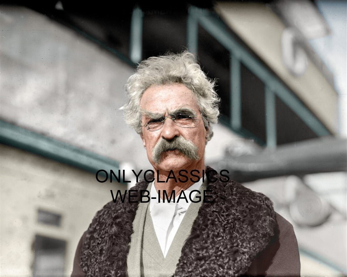 MARK TWAIN SAMUEL CLEMENS ON BERMUDIAN SHIP AUTHOR HUMORIST COLORIZED ...