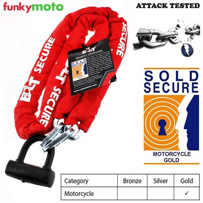 BOLT Elite Motorcycle Security Chain Lock 1m Heavy Duty Sold Secure ...
