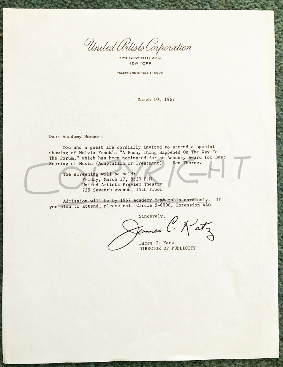 Oscar Invitation Sample