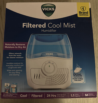 Vicks - 1.1 Gal. Cool Mist Humidifier - White | eBay