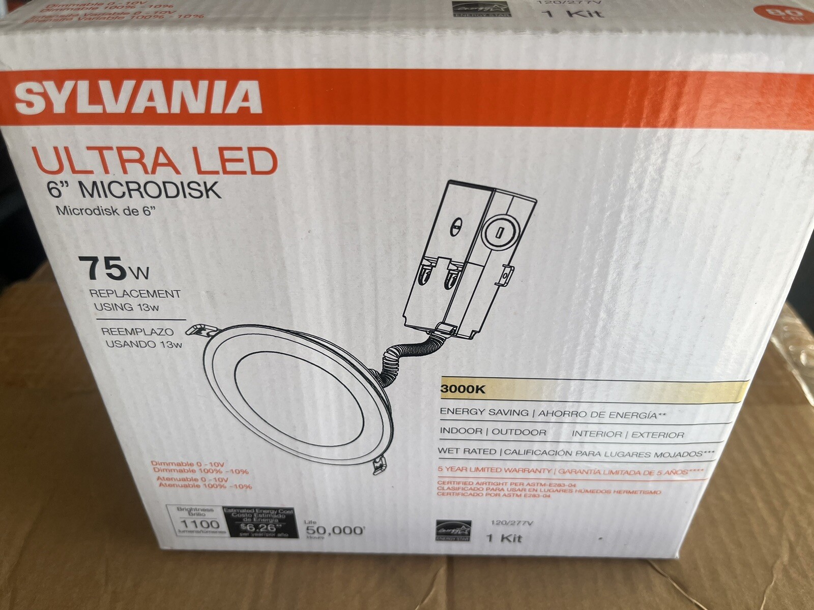 Sylvania Ultra LED 6" Microdisk LED/MD6/1100/850/UNV 3000k 13w | eBay