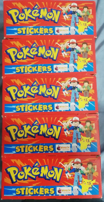 1 Pokemon merlin topps 1999 sticker box each one contain 100 packs | eBay