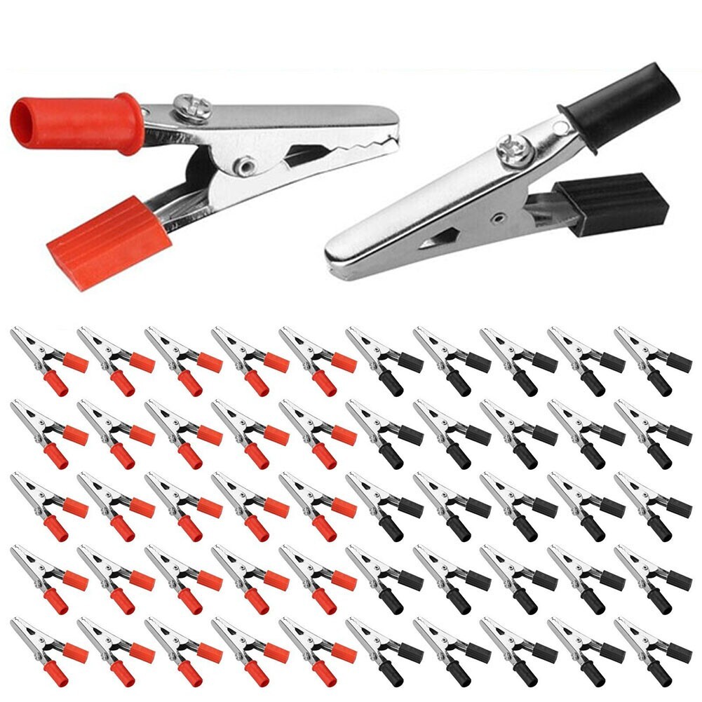 Professional Grade 5A Electrical Test Clips Red & Black Alligator Clips ...