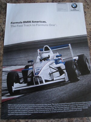 BMW FORMULA AMERICAS FAST TRACK TO F1 JUNIOR TALENT PROMOTION ADVERT A4 ...