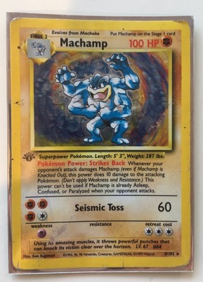 Ultra Rare 1st Edition Machamp 8/102 Holographic Pokemon Card | eBay