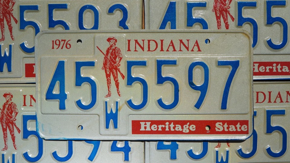 INDIANA LICENSE PLATE - 1976 INDIANA BICENTENNIAL License Plates Tags ...