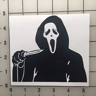 Scream Ghostface Ghost Face 5" Wide Black Vinyl Decal Sticker Set ...