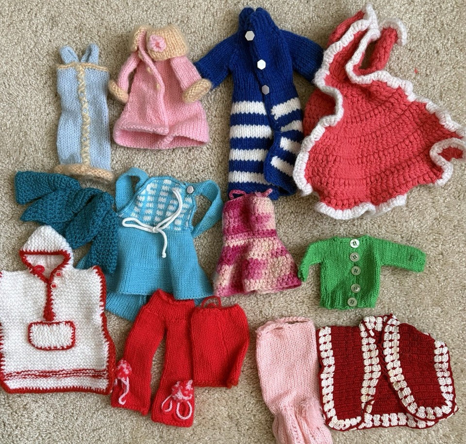 Vintage Doll Clothing Lot 42 TLC Crochet 50s Hand Made Barbie Hard ...
