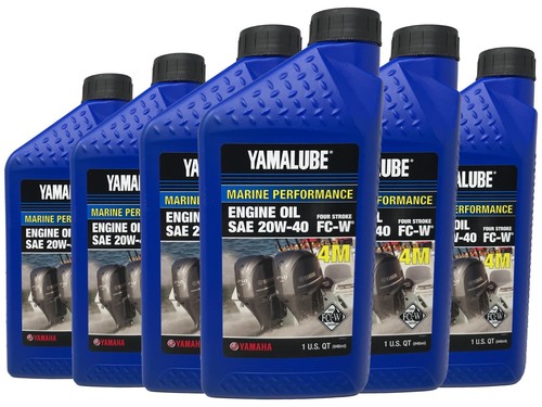 Yamaha Genuine OEM Yamalube Marine 20W-40 Oil LUB-20w40-FC-12 - 6 Pack ...