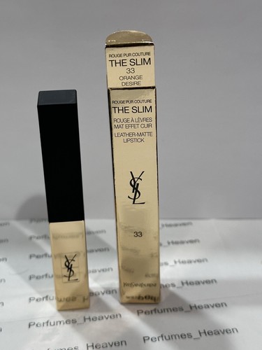 YSL Yves Saint Laurent The Slim Leather Matte Lipstick 33 ORANGE DESIRE ...