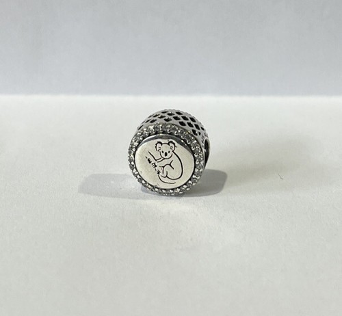 PANDORA Charm Sterling Silver ALE S925 ROUND BUTTON CZ KOALA 792016CZ ...