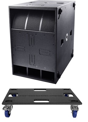 BASSBOSS VS21-MK3 2500W Powered 21" Subwoofer WITH Vertical Wheel Cart ...