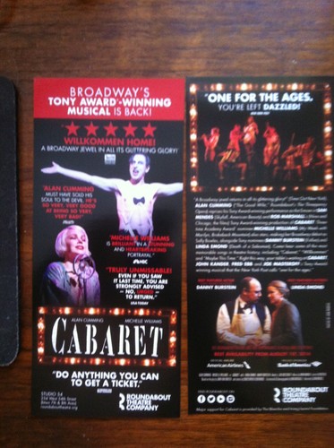 Cabaret ad/flyer musical Broadway musical Alan Cumming Michelle ...