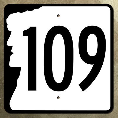 New Hampshire state route 109 highway road sign Old Man of the Mountain ...