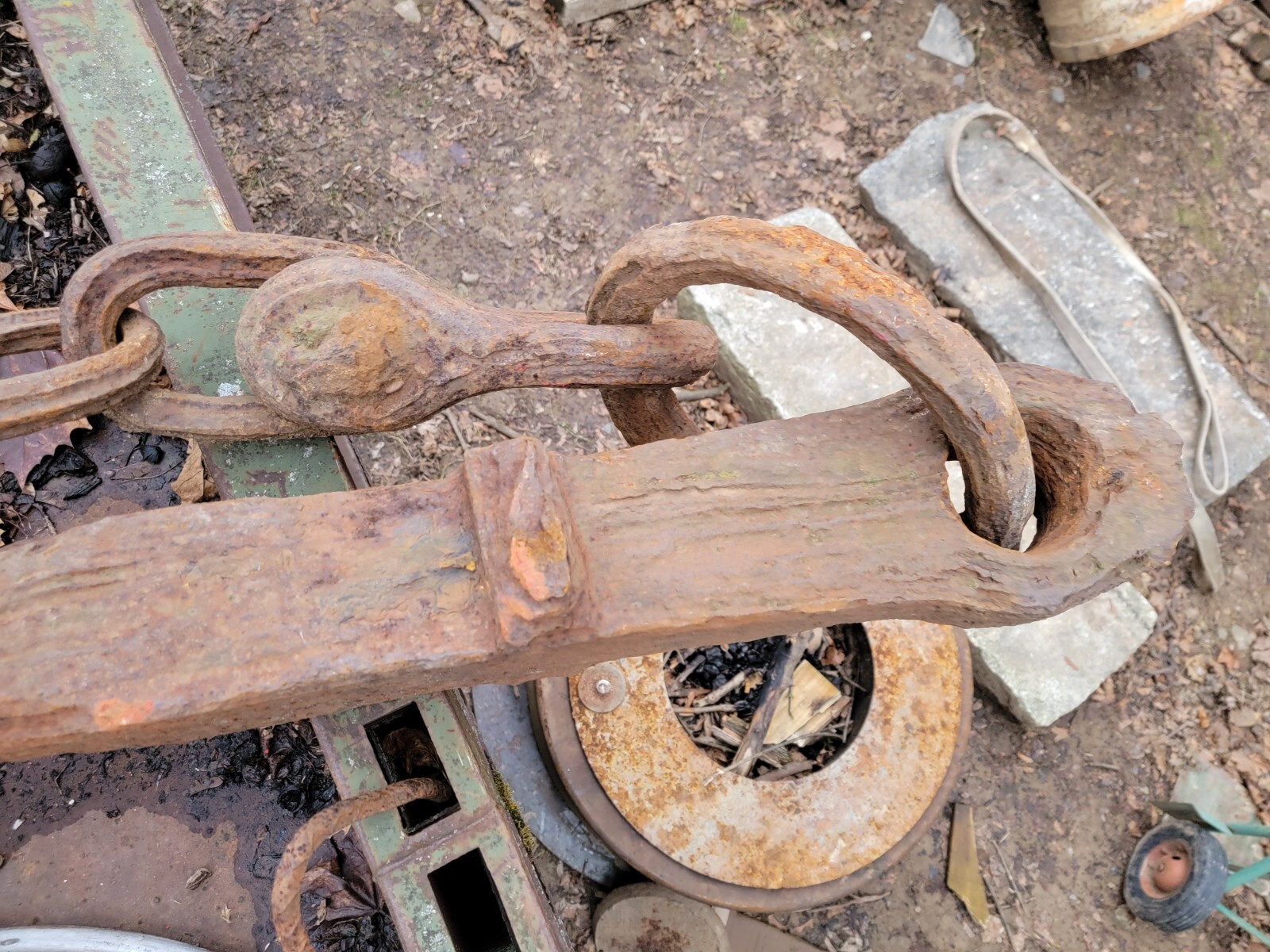 Large 9 Foot Tall Antique Ship Anchor with Chain | eBay