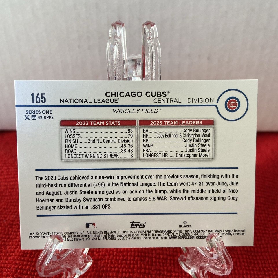 2024 Topps Series 1 Chicago Cubs Team Card Easter Holiday Foil #165 ...