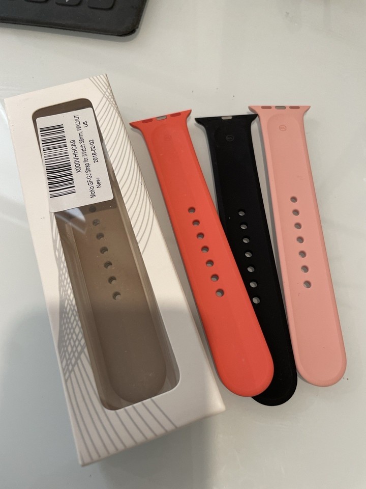 MoKo Silicone Watch Bands for Apple Watch 38mm Set of 4, Walnut, Red ...