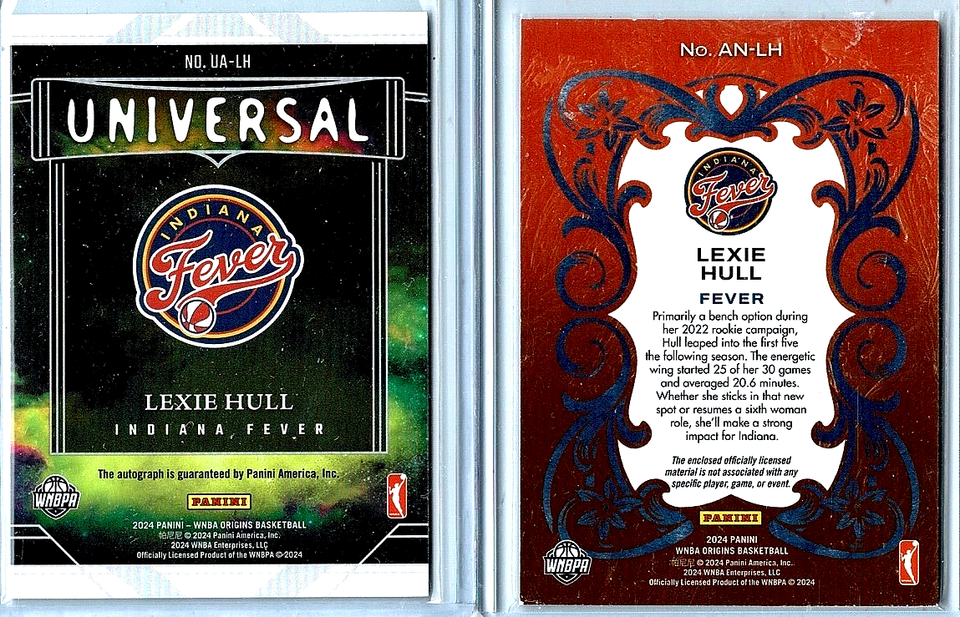 LEXIE HULL 2024 Panini Origins WNBA Universal Auto/Art Nouveau Jersey 2-Card Lot | eBay