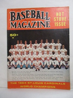 January 1965 Baseball Magazine 1964 St. Louis Cardinals World Champions ...