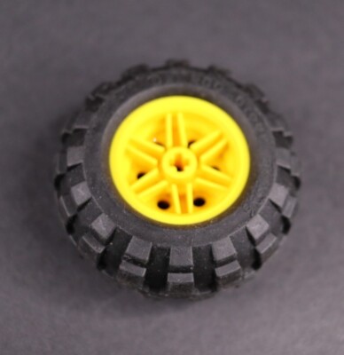 LEGO Large Tractor Tires 56 x 26 Wheel Yellow Rims Hub Axle Hole | eBay