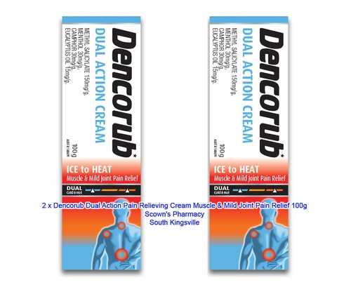 2 x Dencorub Dual Action Pain Relieving Cream Muscle & Joint Pain ...