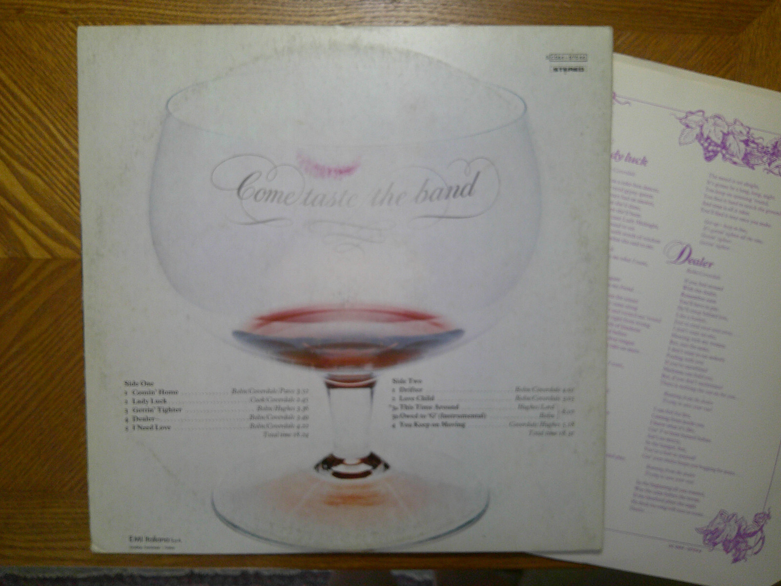 Italie Emi LP Record / Deep Purple / Come Taste The Band /VG/VG+ Rock ...