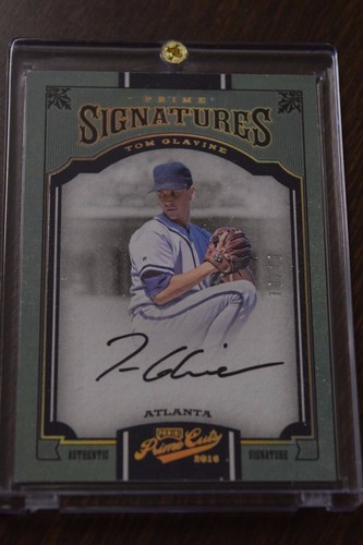 2016 Panini Prime Cuts Signatures GOLD Tom Glavine HOF on card Auto 10/ ...