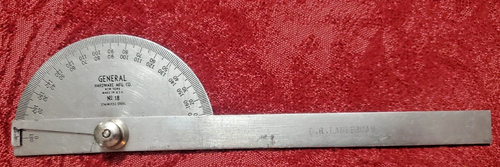 Vintage General Hdwe Angle Protractor #18 Stainless Steel, U.S.A. 8 ...