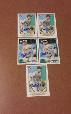 2014 Bowman/Topps Pro Debut Daniel Robertson 5 Card Autographed Rookie ...